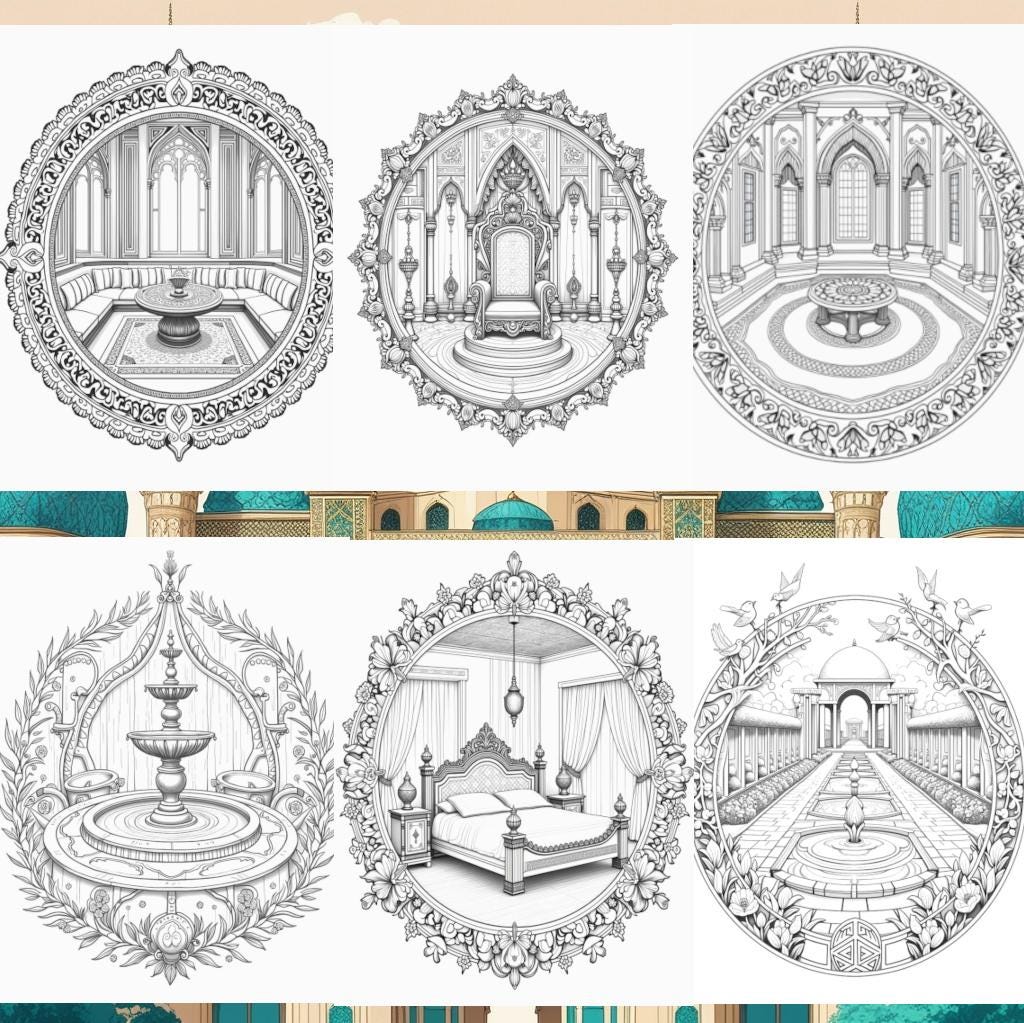 Ottoman Palace Mandala 1 - Grayscale Coloring Pages| Printable A4 ...