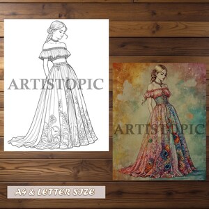 20 Modern Rococo Coloring Pages – Digital Download, Elegant Fusion Art ...