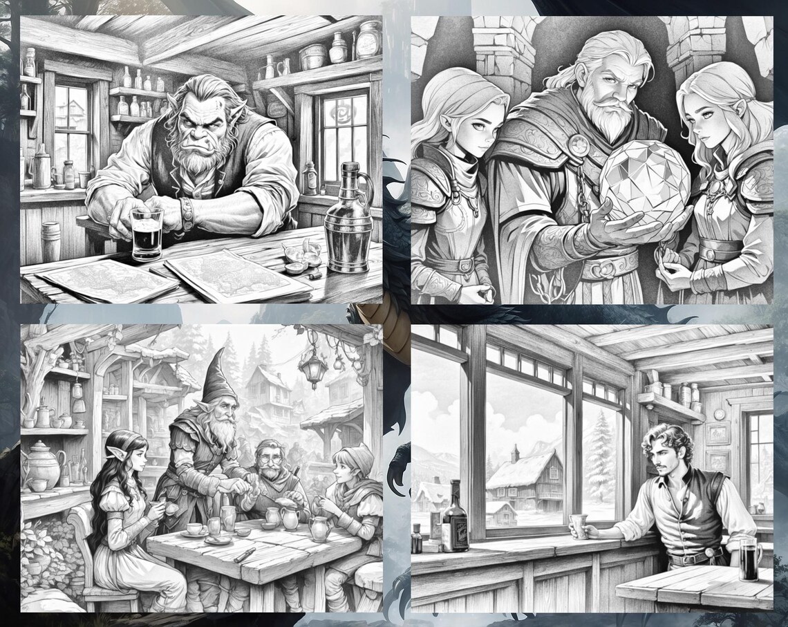 25 Fantasy Fiction Characters Coloring Pages | Rpg-inspired Printable ...