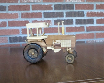 Large Wooden FARM TRACTOR With Forage Silage Hay Wagon Walnut - Etsy