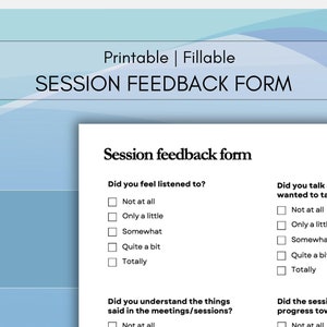 Session Feedback Form | Session Evaluation, Psychology, Therapy ...