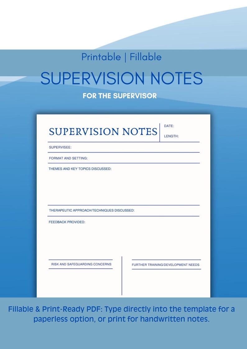 Supervisor's Supervision Notes: A Comprehensive Record for Clinical ...