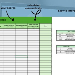 GAD-7 Scoring & Analysis Tool: Automated Excel Template (digital ...