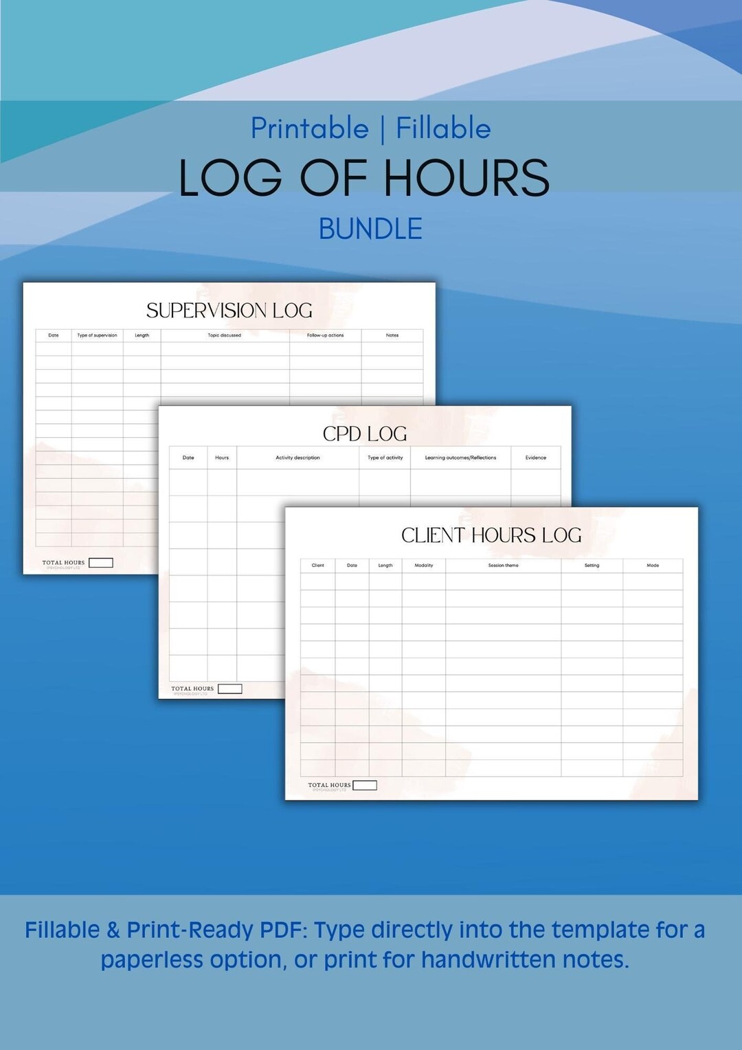 Essential Therapy Log Bundle – Client, Supervision & CPD - Etsy UK
