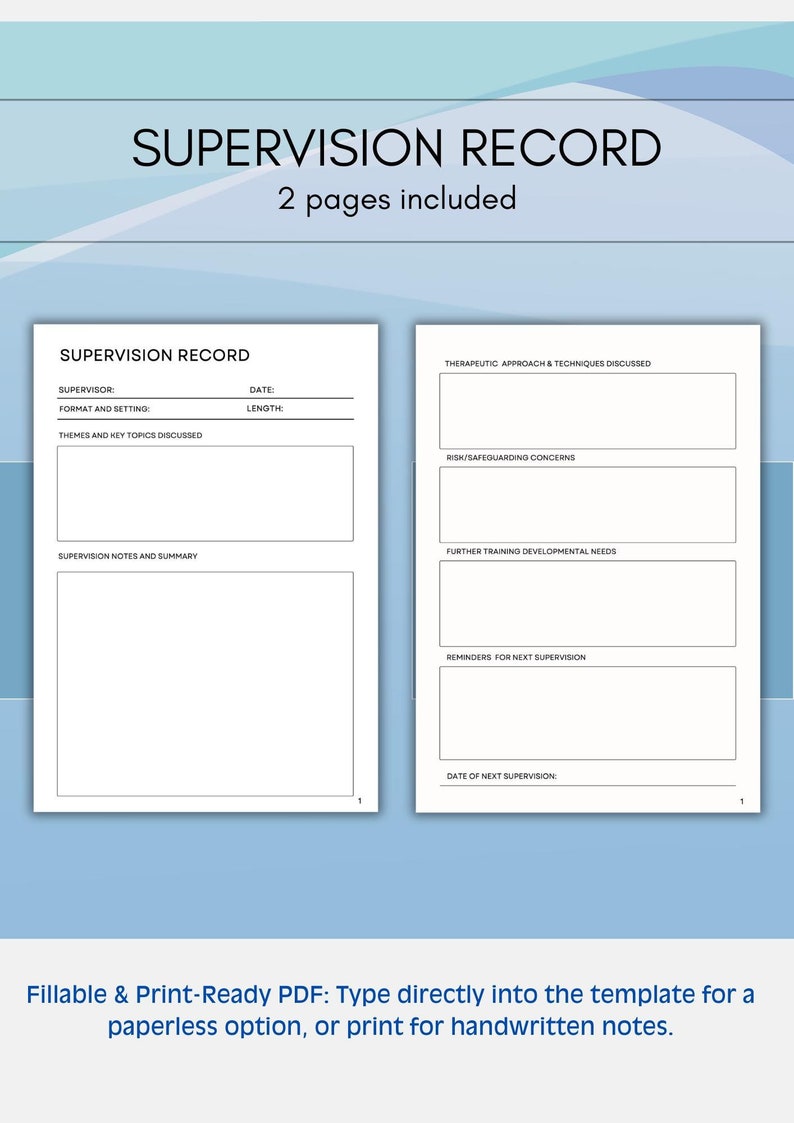 Clinical Supervision | 2 Pages | Simple, Streamlined, Capturing the ...