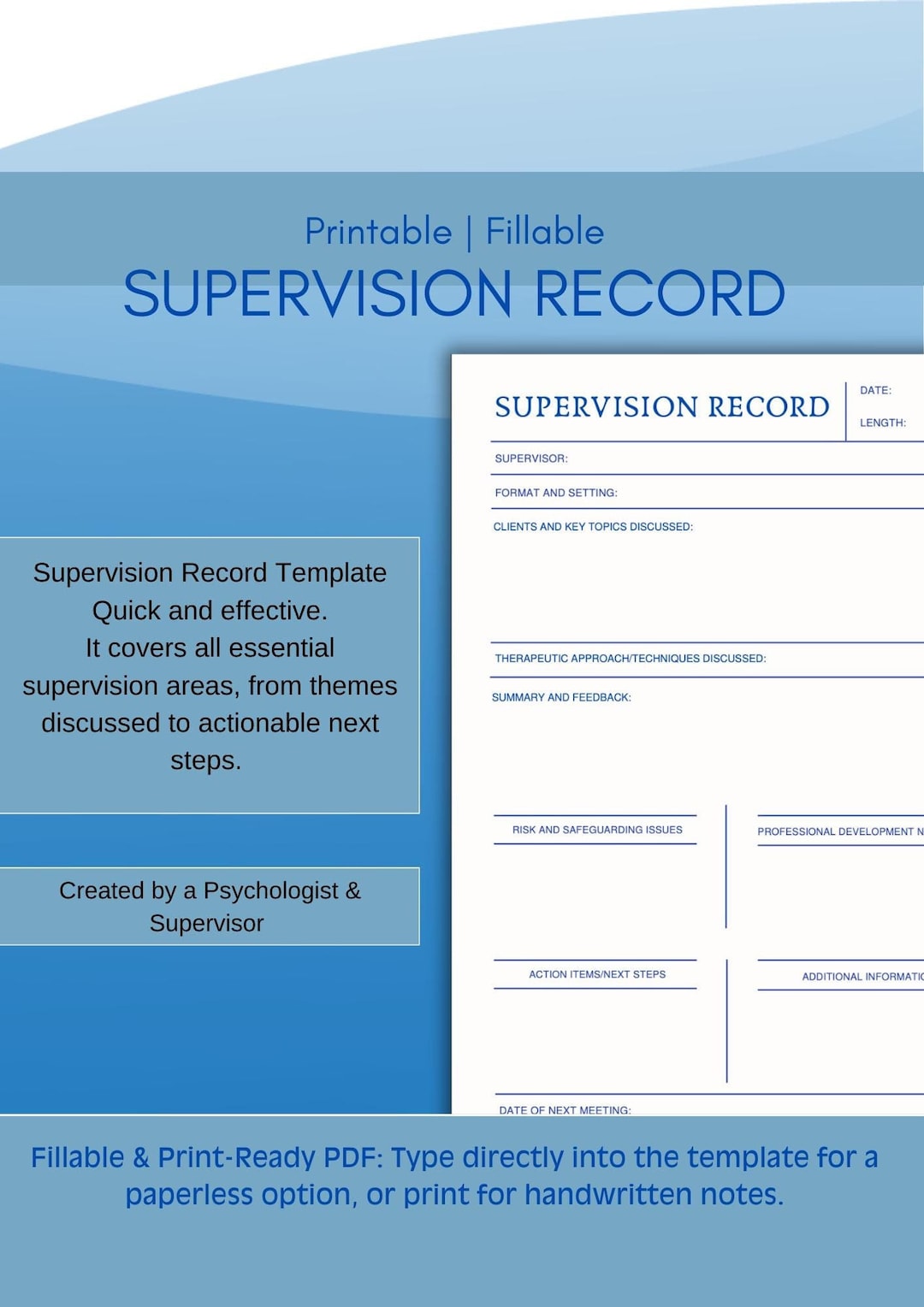 Clinical Supervision Form: Simple, Streamlined, Capturing the Essential ...
