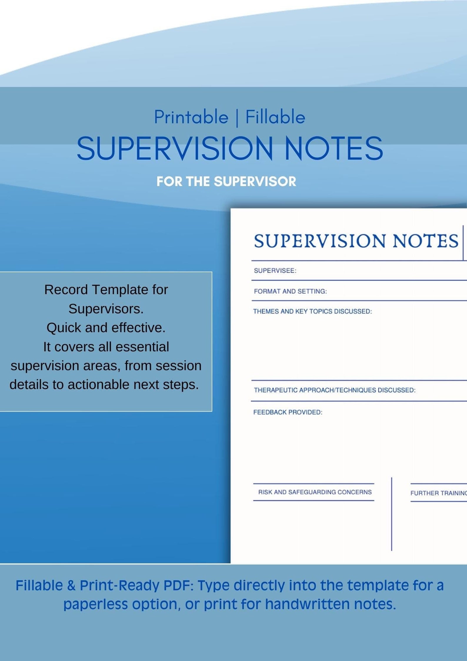 Supervisor's Supervision Notes: A Comprehensive Record for Clinical ...