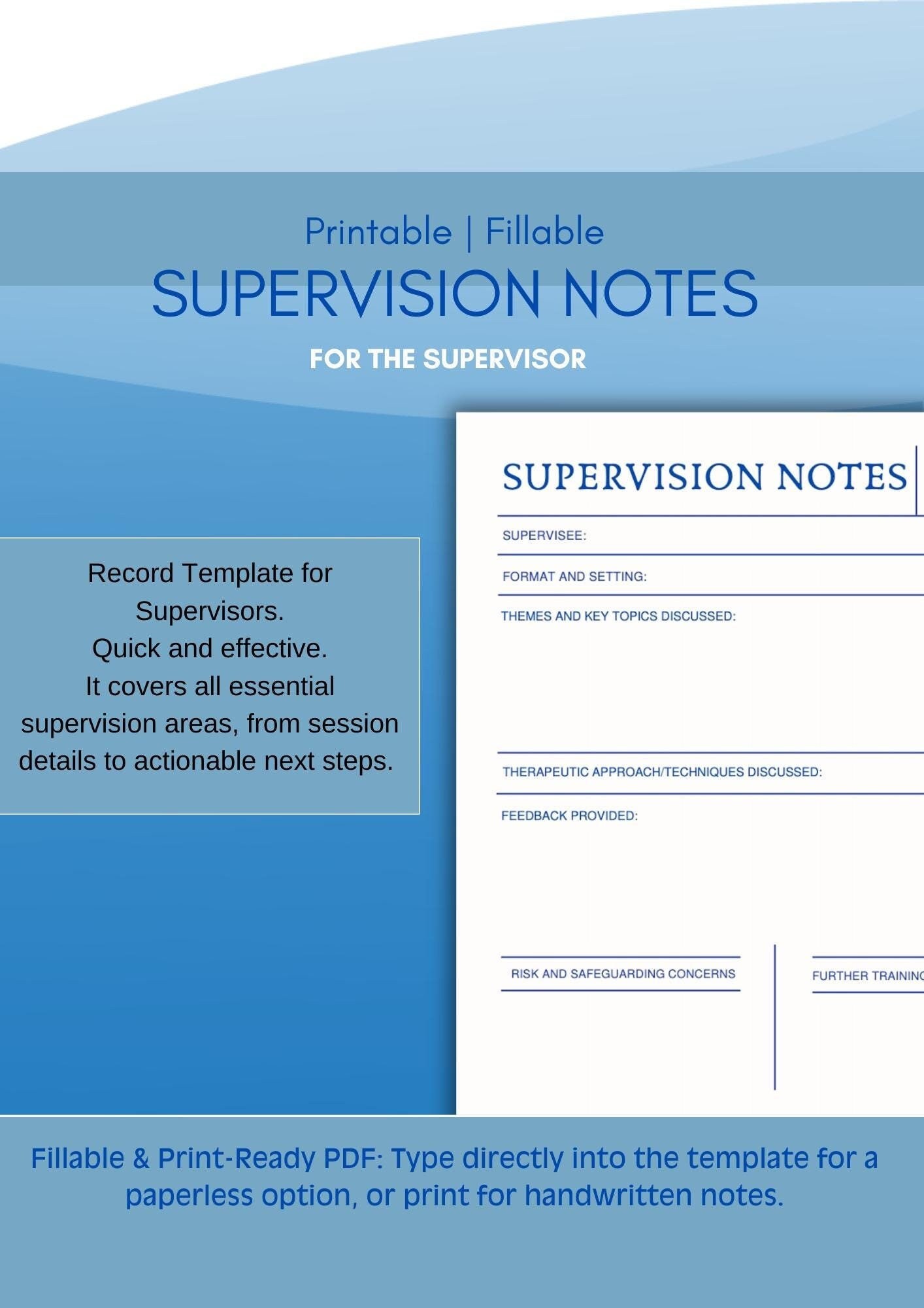 Supervisor's Supervision Notes: A Comprehensive Record for Clinical ...