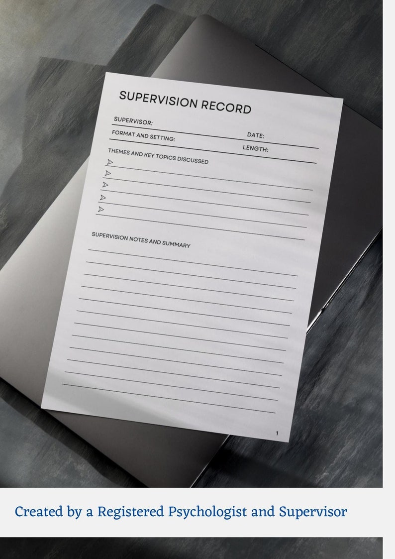 Clinical Supervision | 2 Pages | Simple, Streamlined, Capturing the ...