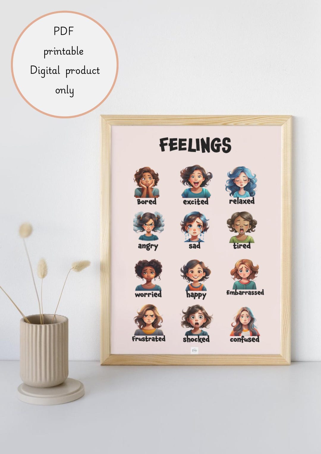 Feelings Poster for Children and Teens With Free Gift Emotion Poster ...