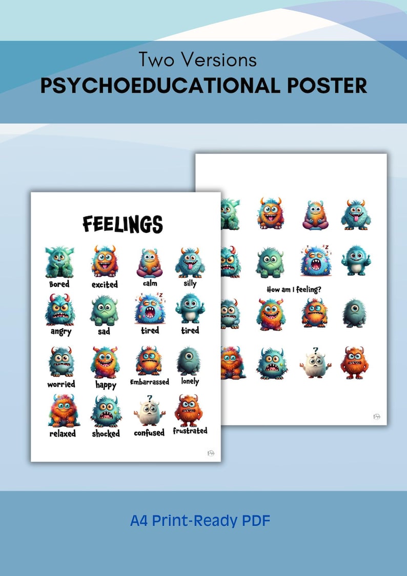 Emotions Poster for Children & Teens: Feelings Chart (digital Download ...