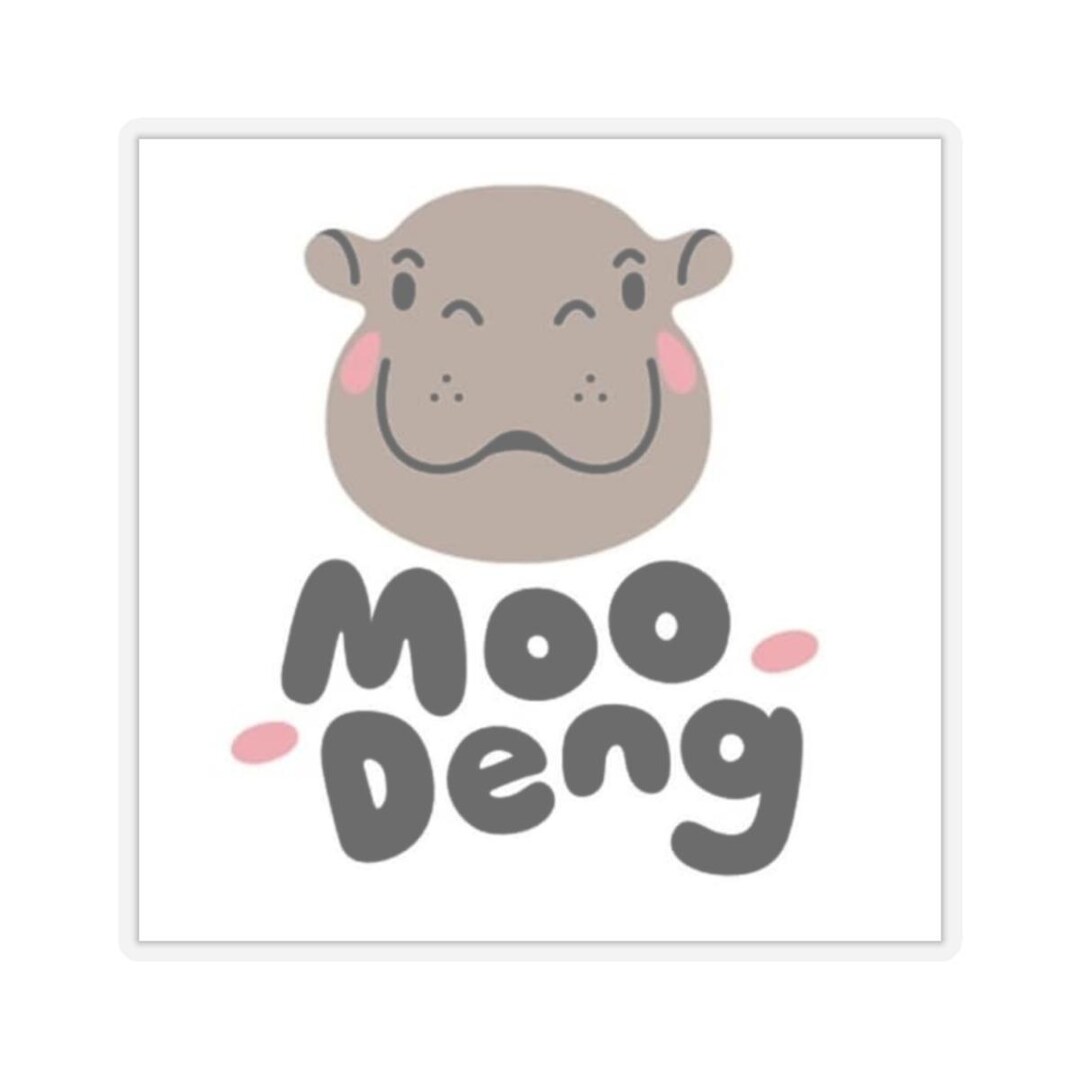 Cute Moo Deng Hippo Kiss-cut Stickers Fun Laptop Decals, Cute Gifts ...