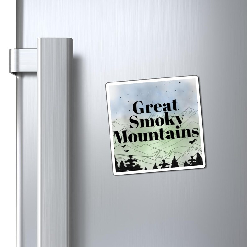 Colorful Great Smoky Mountains Magnet, Fridge Magnet, North Carolina ...