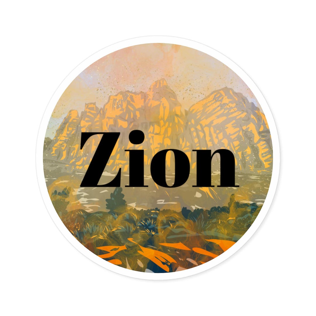 Zion National Park Sticker, Colorful Travel Decal - Etsy