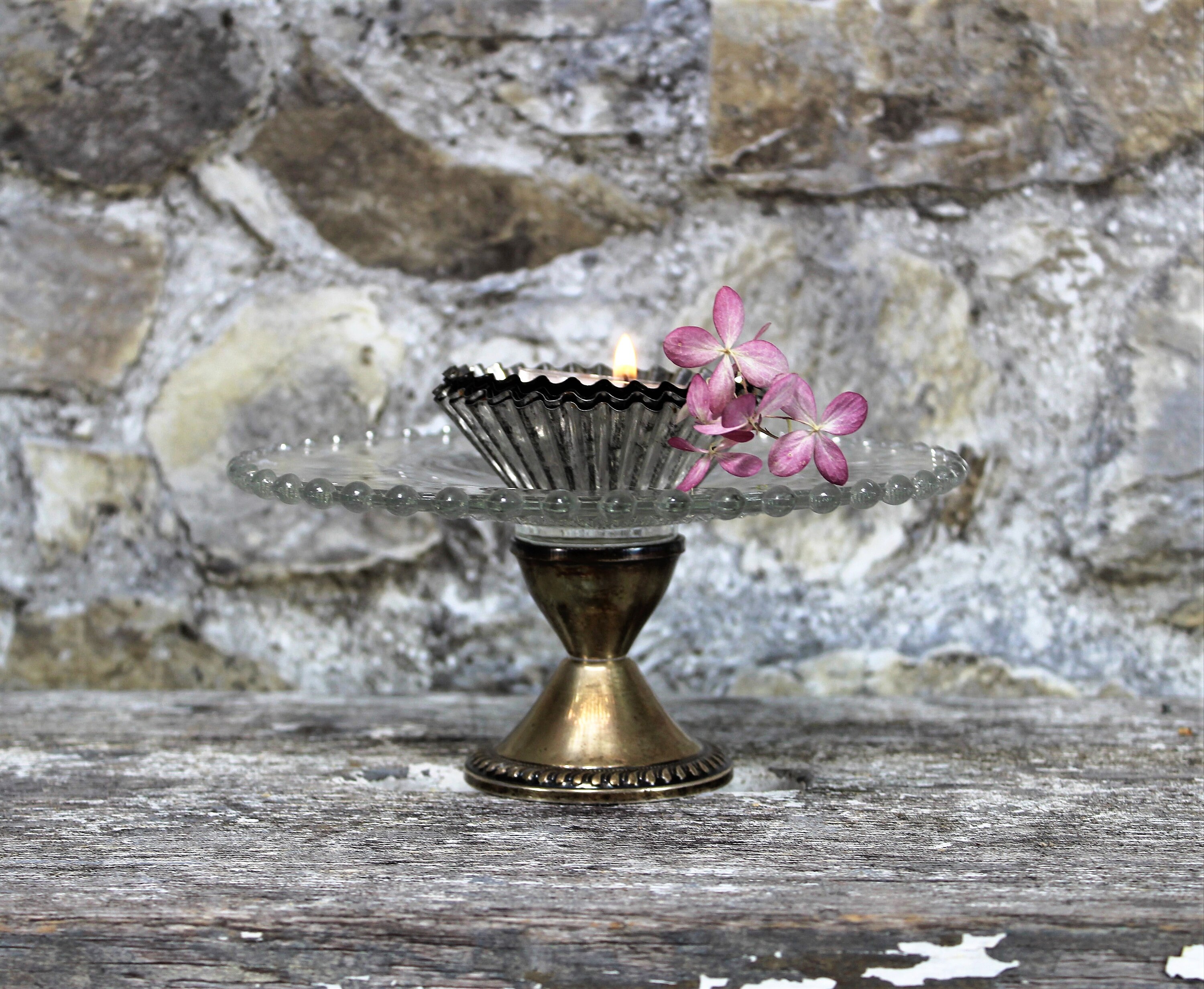 Framing Materials 1980s Silver Pedestal Stand for Glass Dome Display by ...