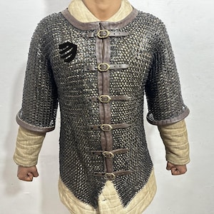 Medieval 9mm Mild Steel, Flat Ring Riveted, Washer, Full Sleeve Hauberk ...