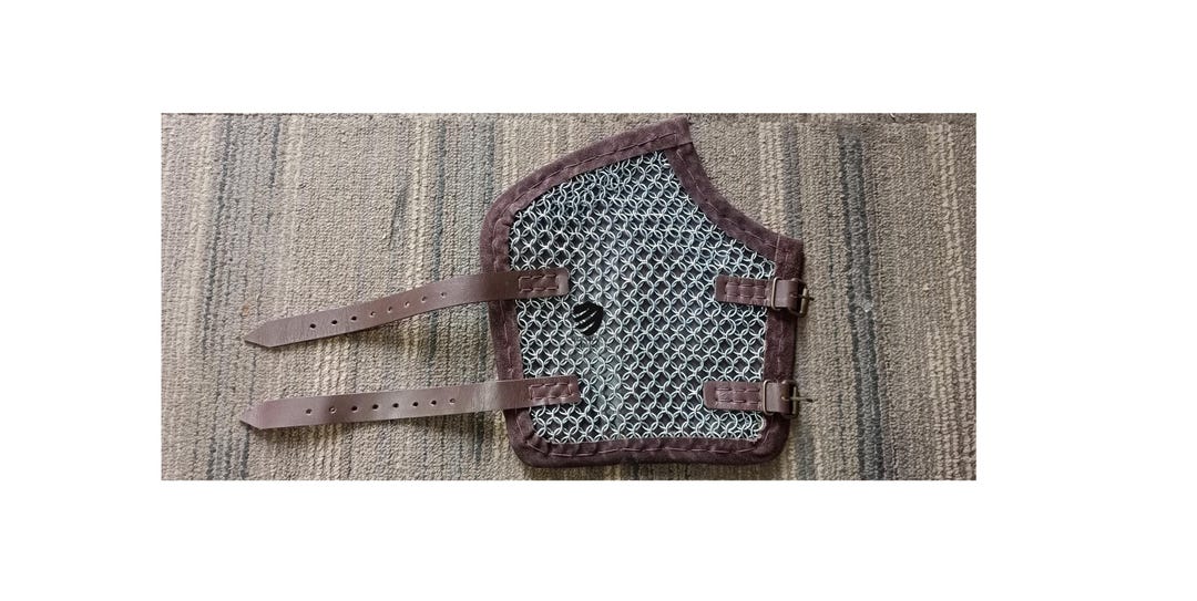 Medieval Leather Arm Bracer: Butted Chainmail Wrist Guard, SCA LARP ...