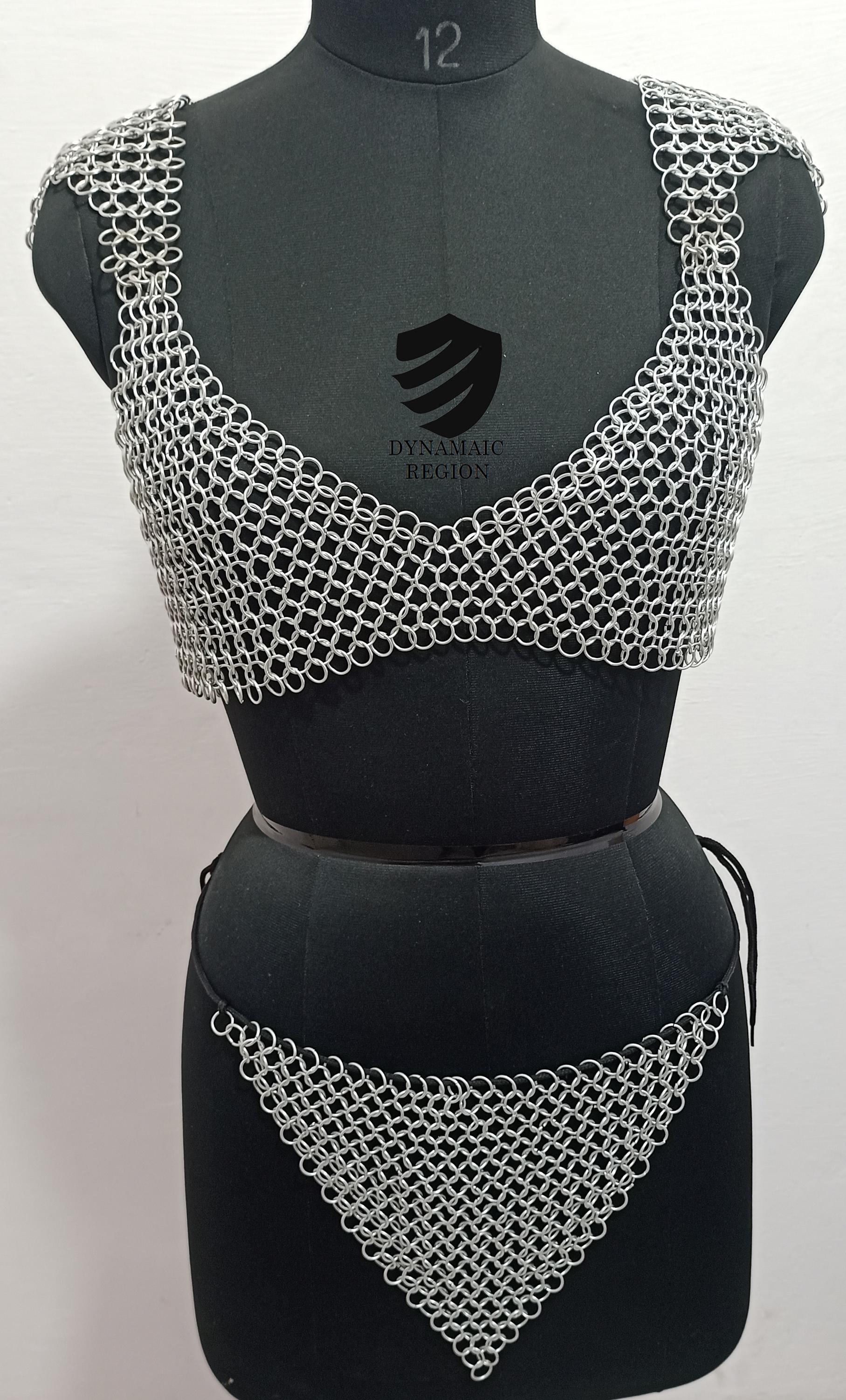 Aluminum Chainmail Bra and Panty Set: Larp Cosplay Costume - Etsy