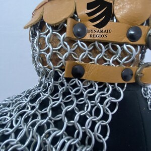 Medieval 9 Mm Mild Steel Round Butted Chain Mail Collar / Gorget for ...