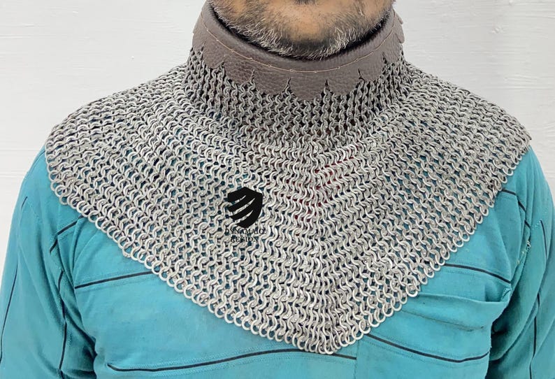 Medieval Chainmail Collar: 6mm Flat Ring Gorget, LARP Armor - Etsy