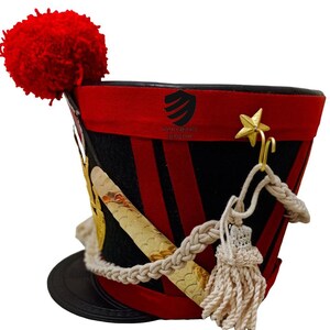 Napoleonic Shako Helmet: French Officer, Red Pom Pom, Brass Plate ...