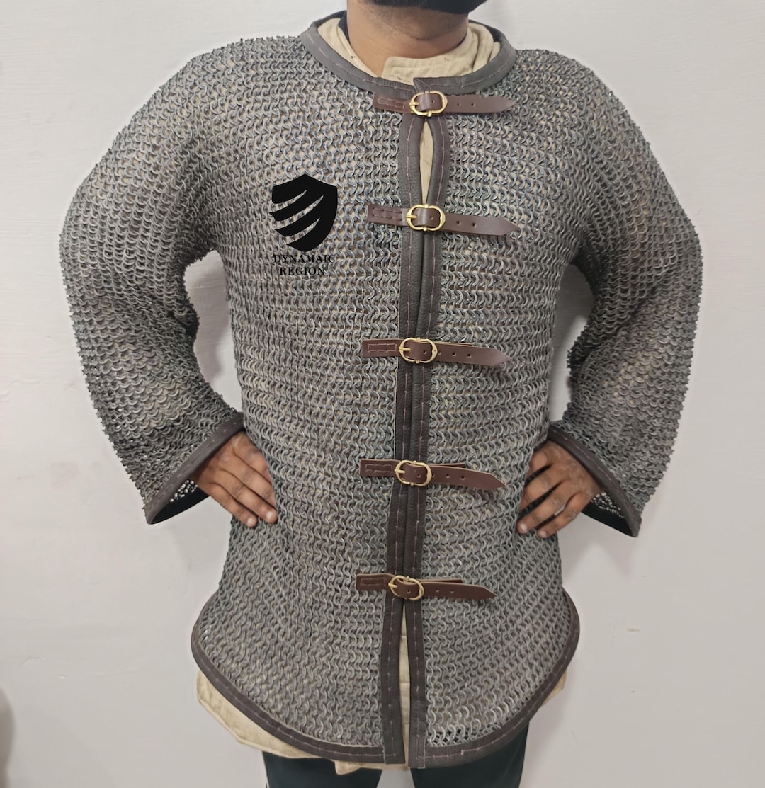Medieval Aluminium Chainmail Shirt: Flat Ring Riveted Larp Armor - Etsy