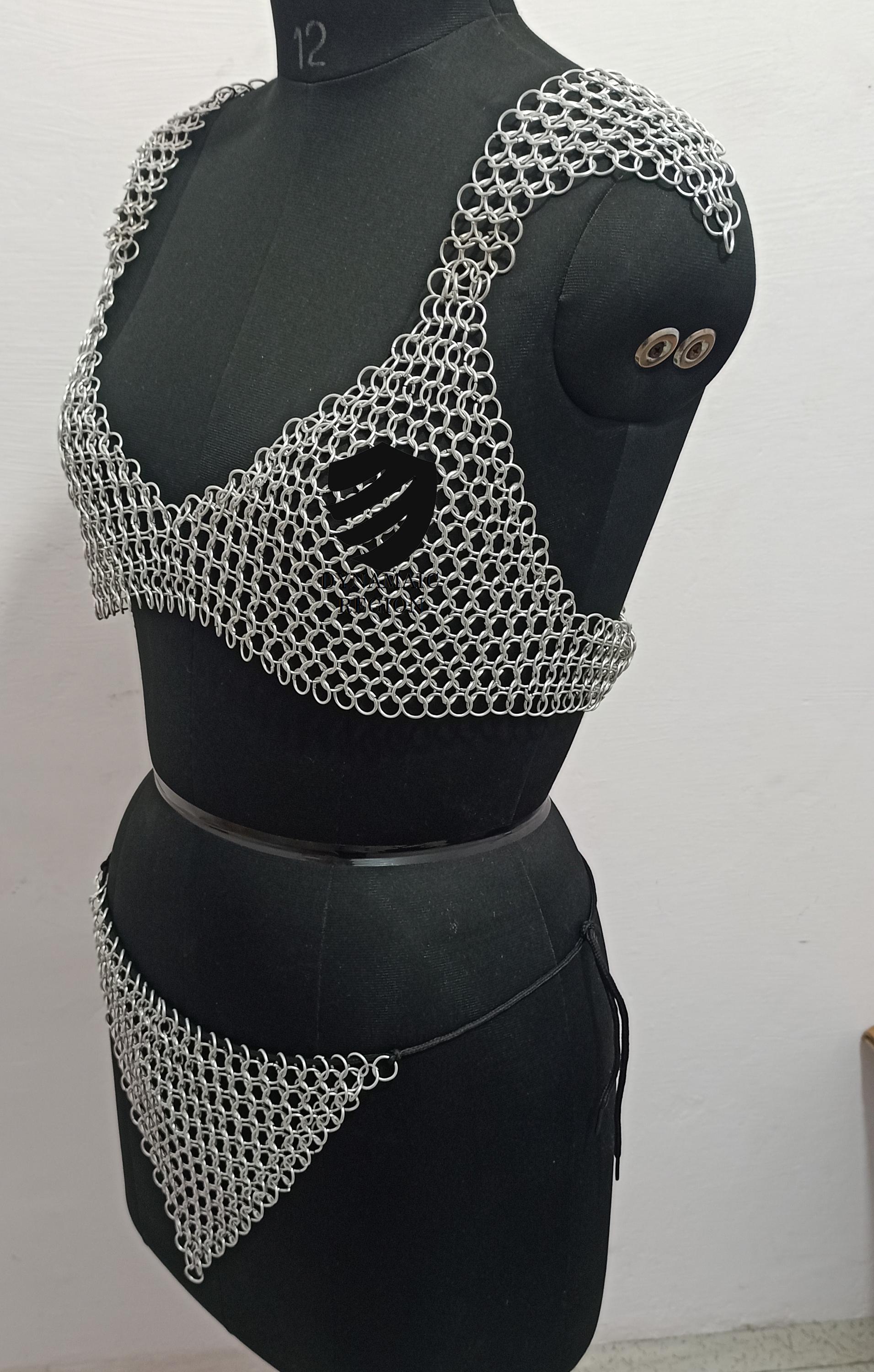 Aluminum Chainmail Bra and Panty Set: Larp Cosplay Costume - Etsy