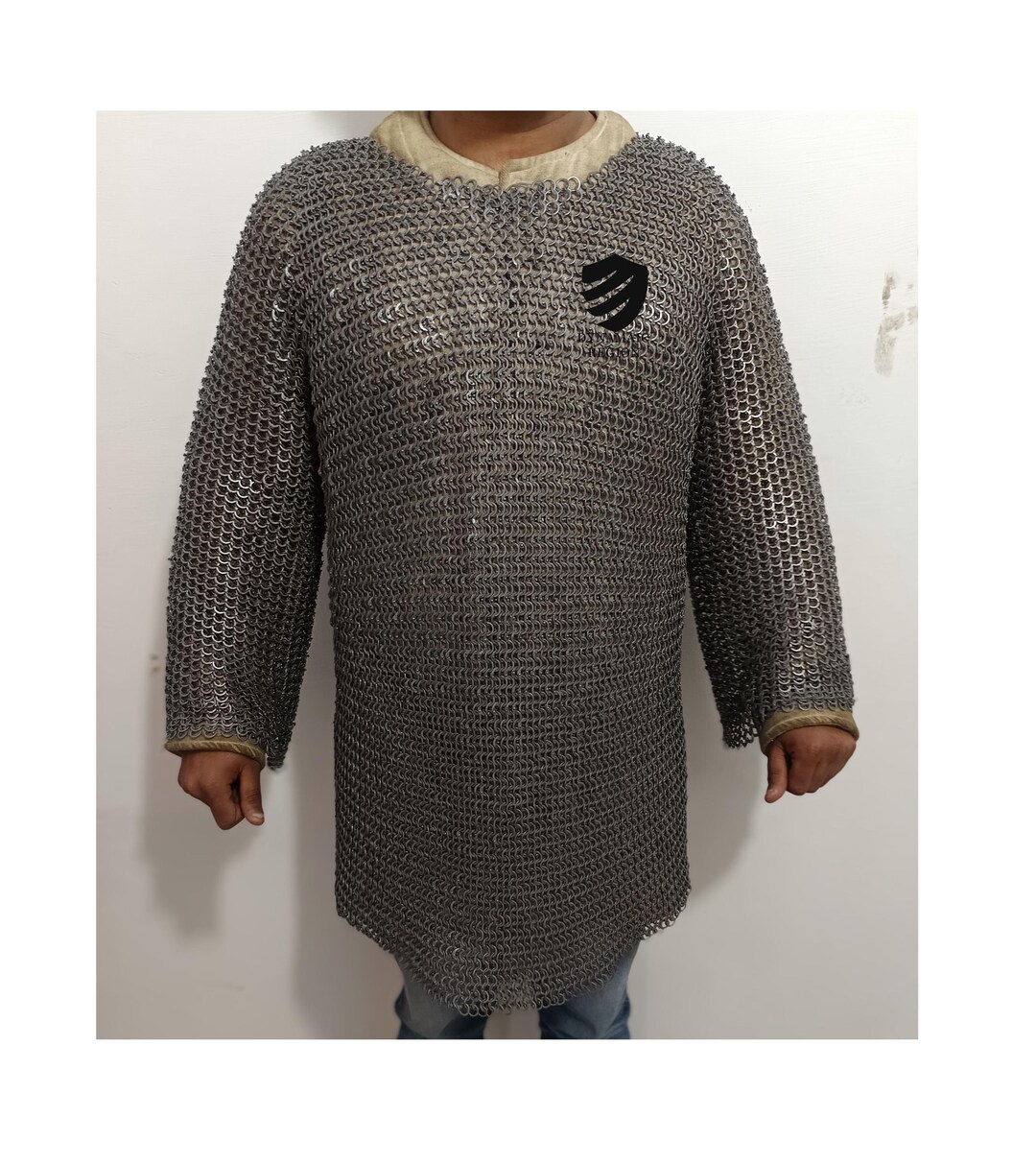 Medieval 9mm Chain Mail Shirt Mild Steel, Flat Ring Riveted With Washer ...