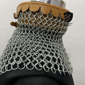 Medieval 9 Mm Mild Steel Round Butted Chain Mail Collar / Gorget for ...