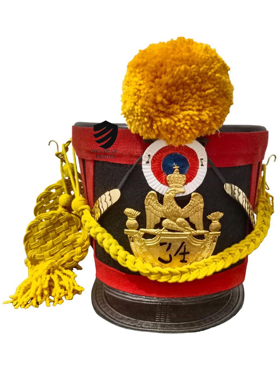 Napoleonic Military Officer Leather Shako Helmet, French Shako Helmet ...