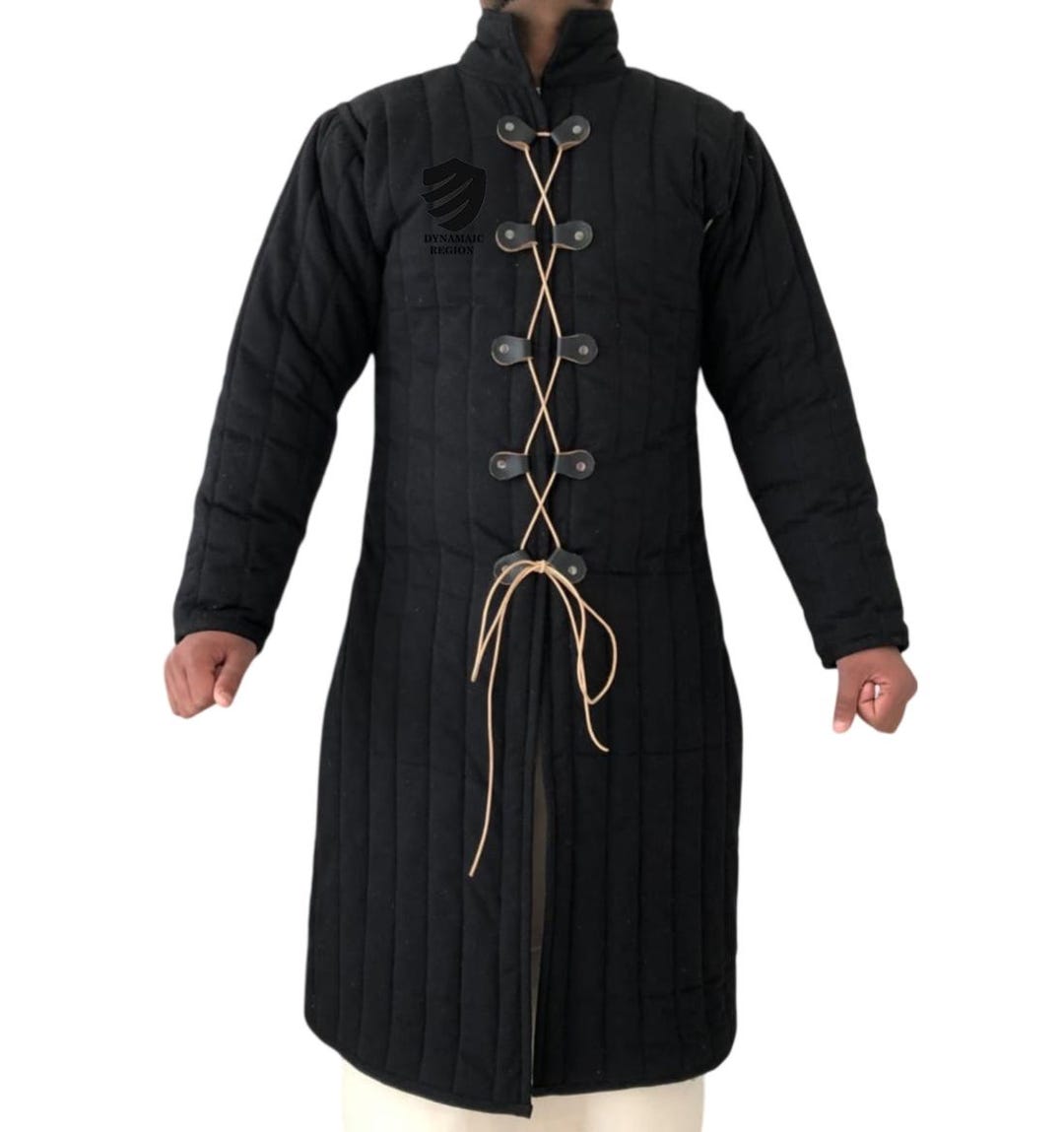 Medieval Thick Padded Cotton Gambeson Long Coat Aketon Armor Chainmail ...