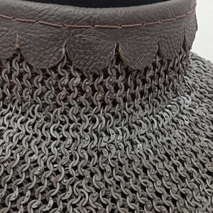 6 Mm Riveted Chain Mail Collar, Medieval Flat Ring Riveted Chainmail ...