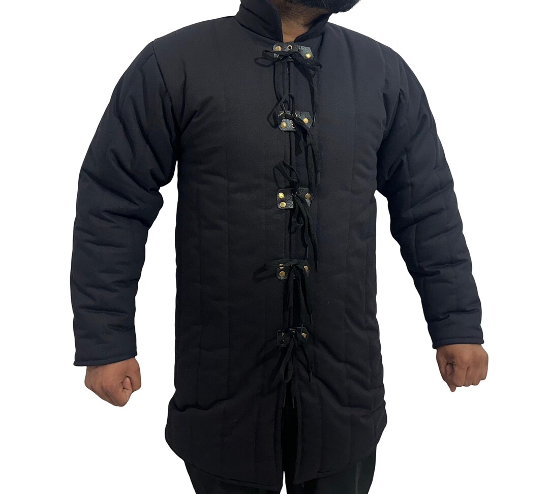 Medieval Thick Padded Cotton Gambeson Long Coat Aketon Armor Chainmail ...