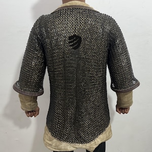 Medieval 9mm Mild Steel, Flat Ring Riveted, Washer, Full Sleeve Hauberk ...