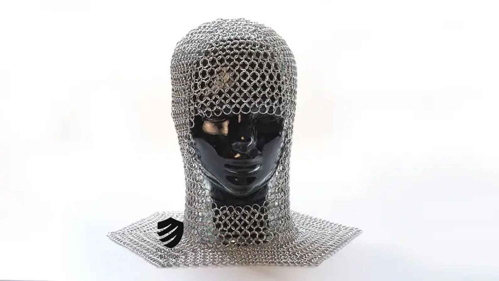 Aluminum Chainmail Coif: Lightweight Viking Hood, Cosplay Larp ...