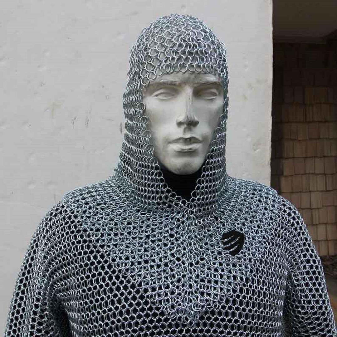 Medieval Chainmail Coif 10 Mm Aluminium Butted Chainmail Hood ...