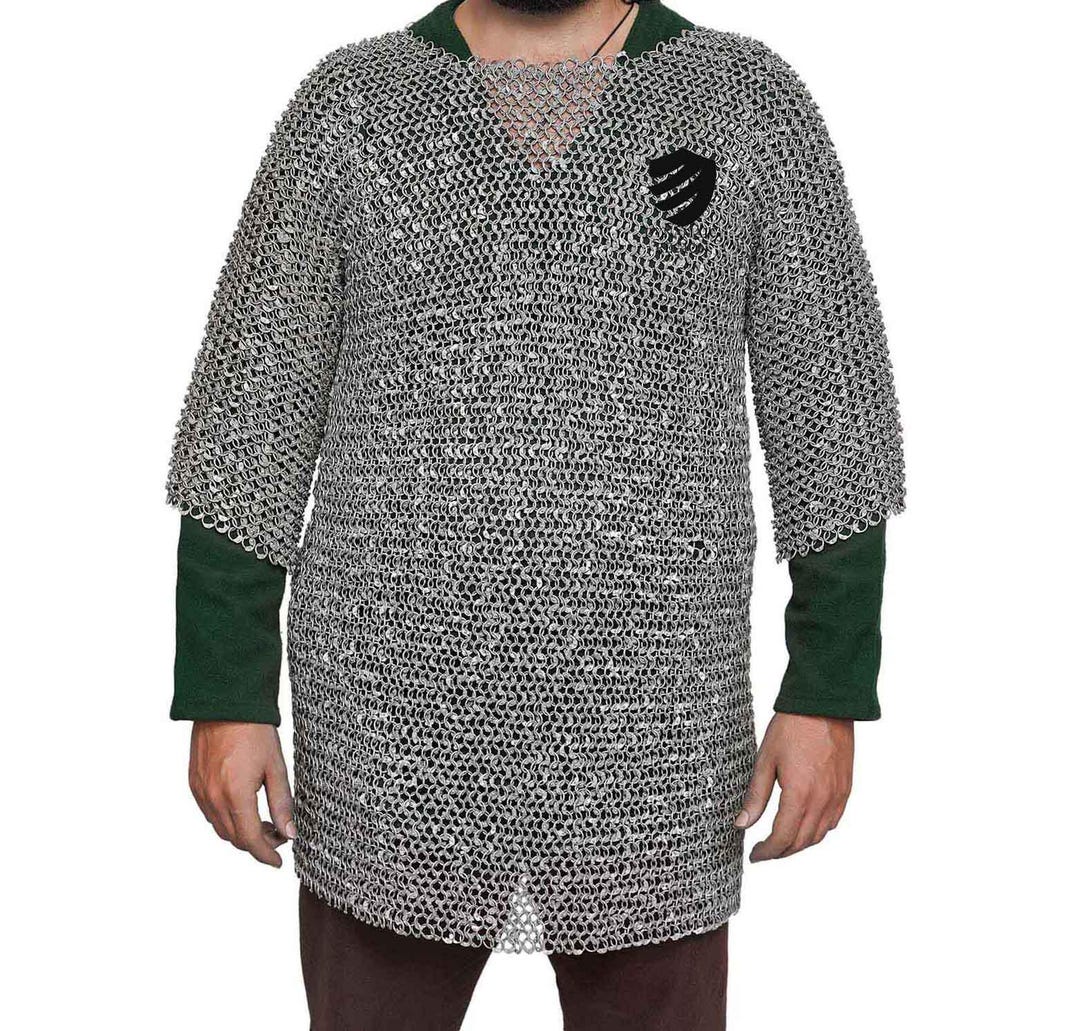 Medieval 9 Mm Aluminium Chainmail Shirt Round Ring Riveted, Half ...