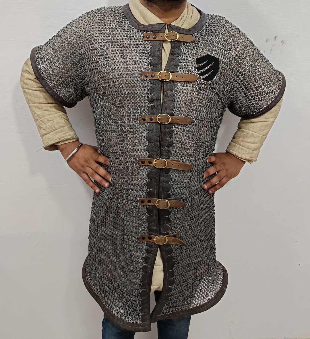Medieval Chainmail Shirt: 9mm Flat Ring, Oiled Finish, LARP Armor - Etsy
