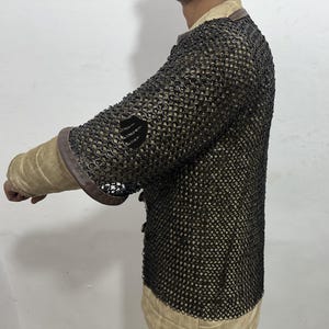 Medieval 9mm Mild Steel, Flat Ring Riveted, Washer, Full Sleeve Hauberk ...