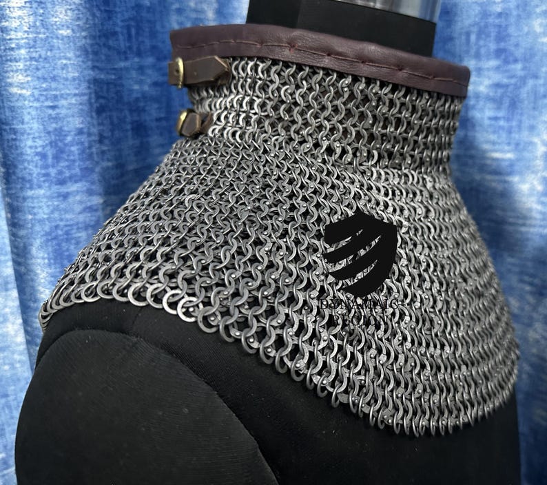 Medieval Chainmail Collar: 18 Gauge Flat Ring Gorget - LARP Reenactment ...