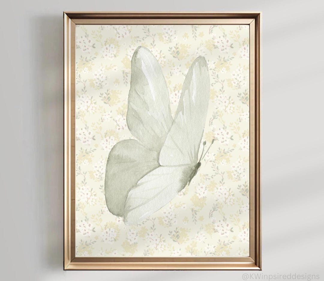 Neutral Butterfly Art, Digital Download, Butterfly Wall Decor ...