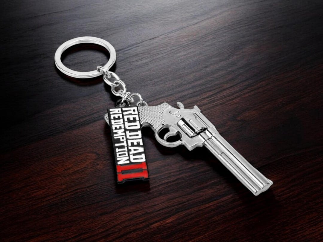 Red Dead Redemption 2 Keychain Set Rockstar Games Gun Keychains Bag ...