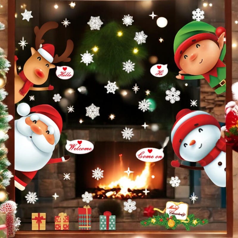 Christmas Window Decals - Etsy