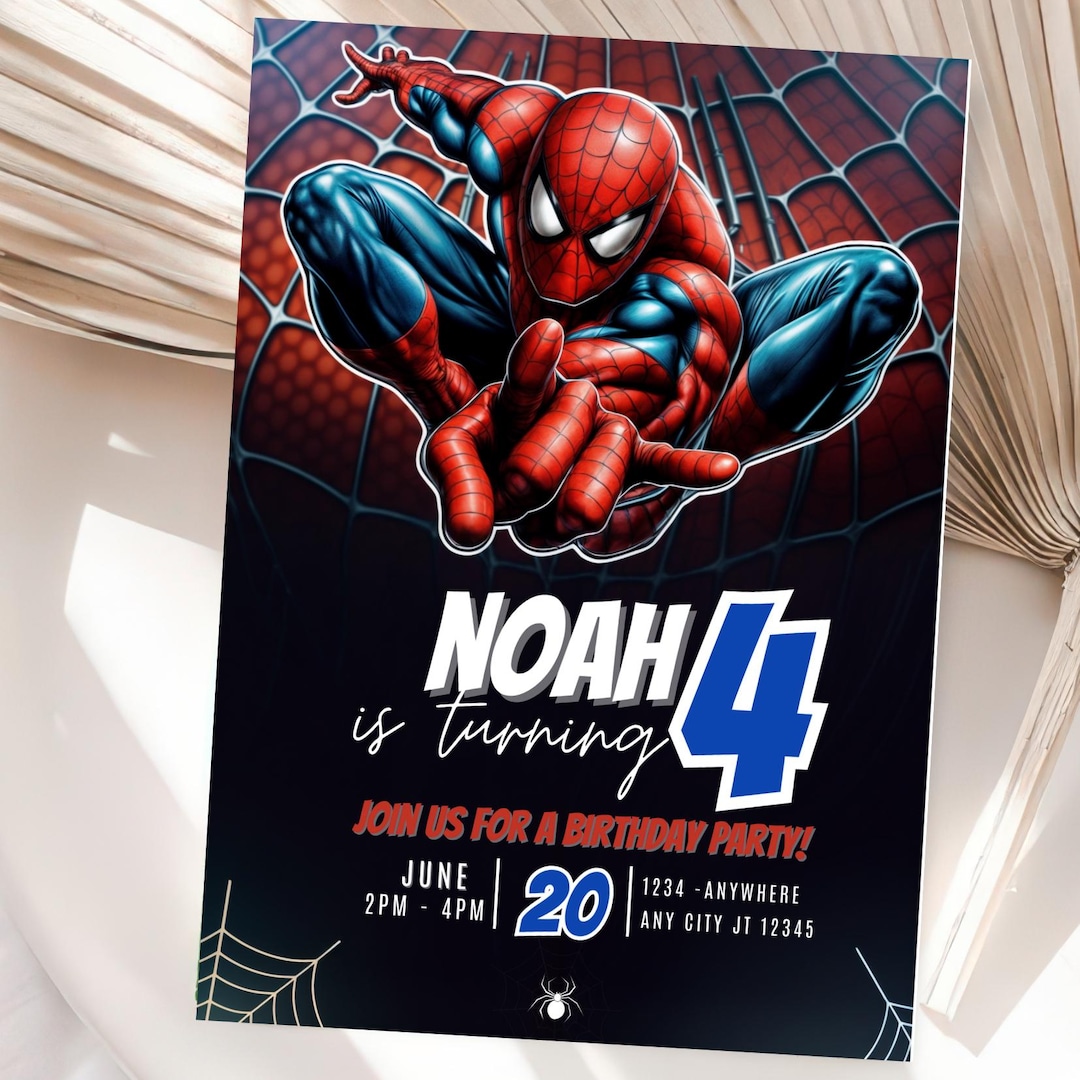 Spider-man Invitation, Spider-man Kids Birthday Party Digital ...