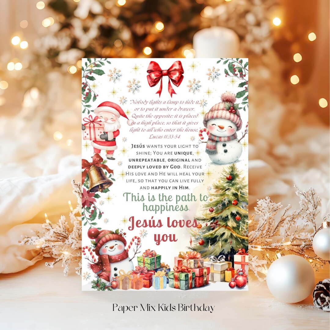 Merry Christmas Card, Digital Christmas Card Template, Christmas ...
