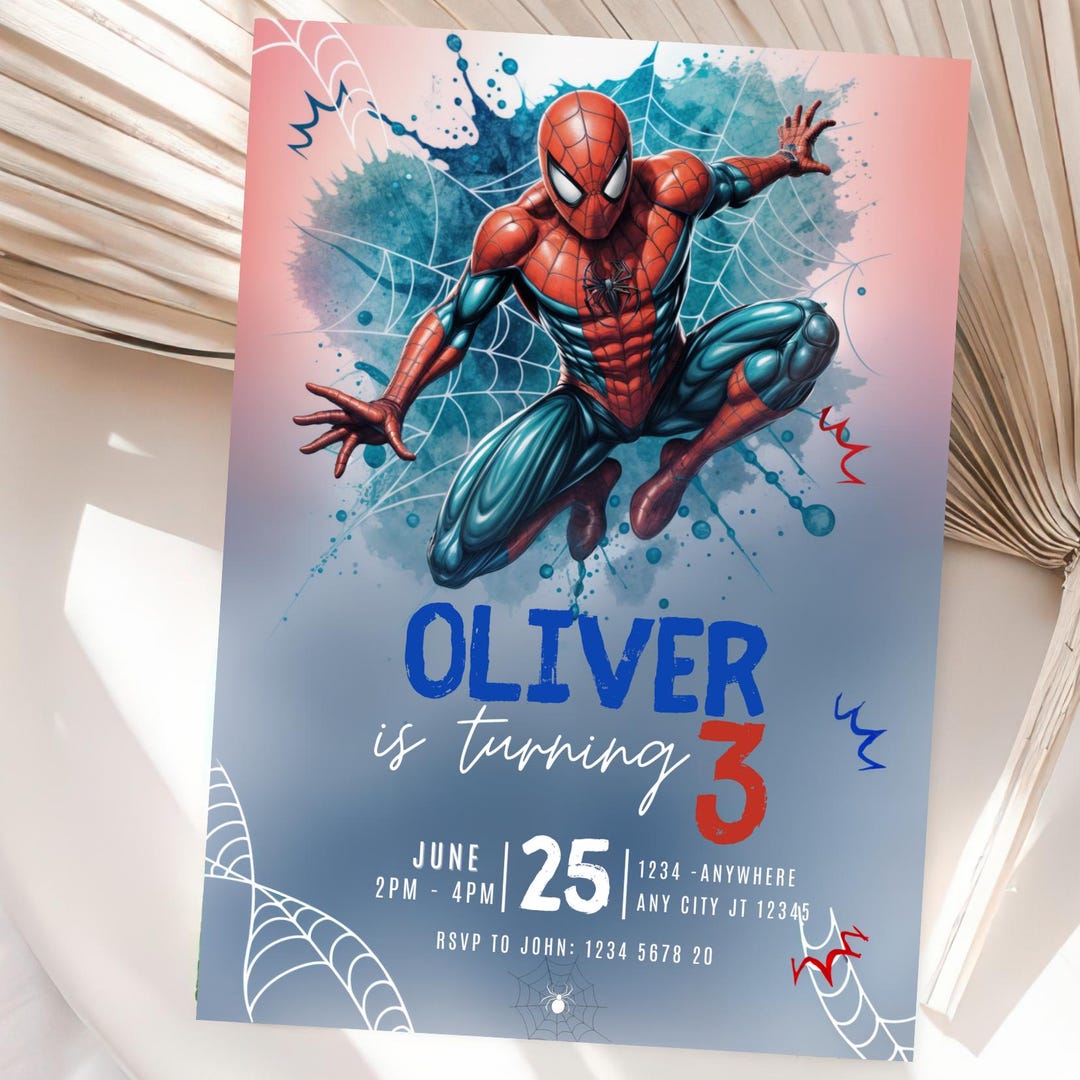 Spiderman Birthday Invitation Template, Instant Download - Printable ...