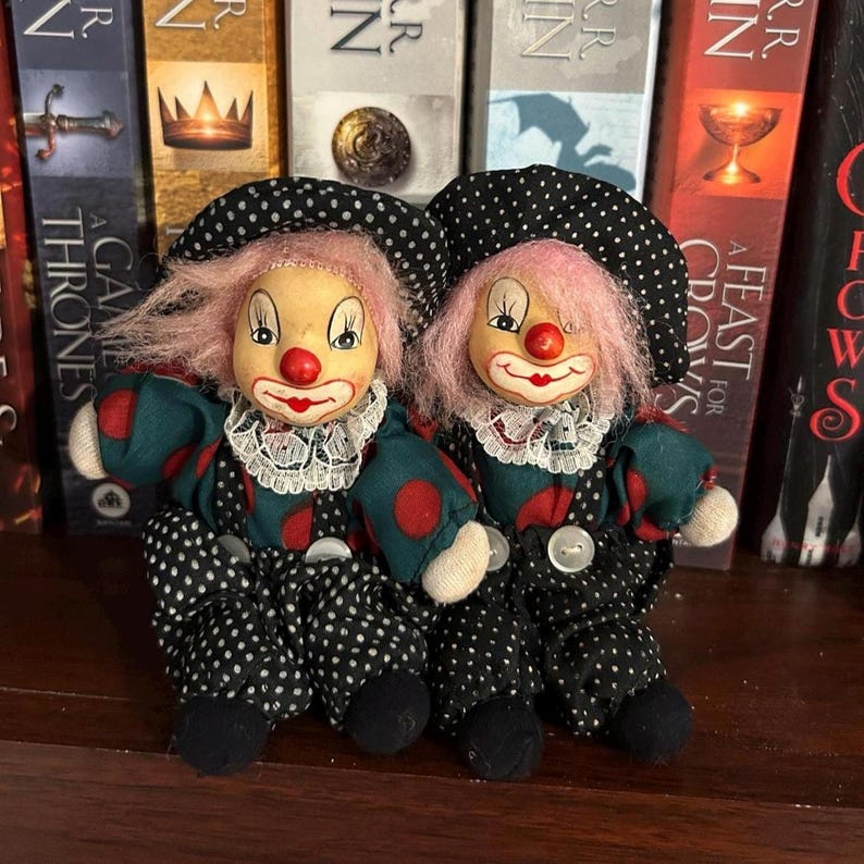 Vintage Clown Dolls Porcelain Face Twins - Etsy