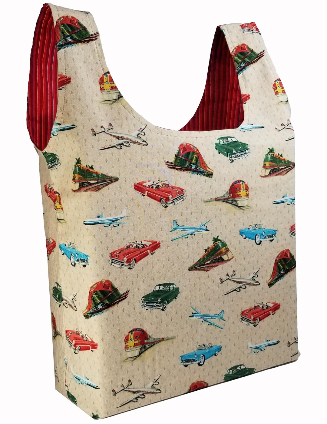 Large Reusable Tote Bag, Handmade, Eco-friendly Design, Folds Compactly ...