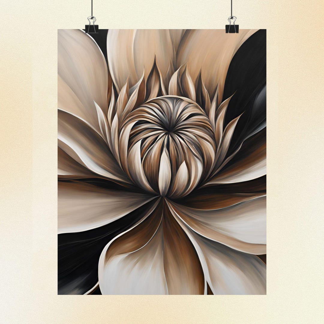 Floral Posters, Abstract Flower Prints, Minimalist Wall Art, Neutral ...