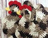 Items similar to Crochet Chicken Dishcloth Crochet Rooster Kitchen ...